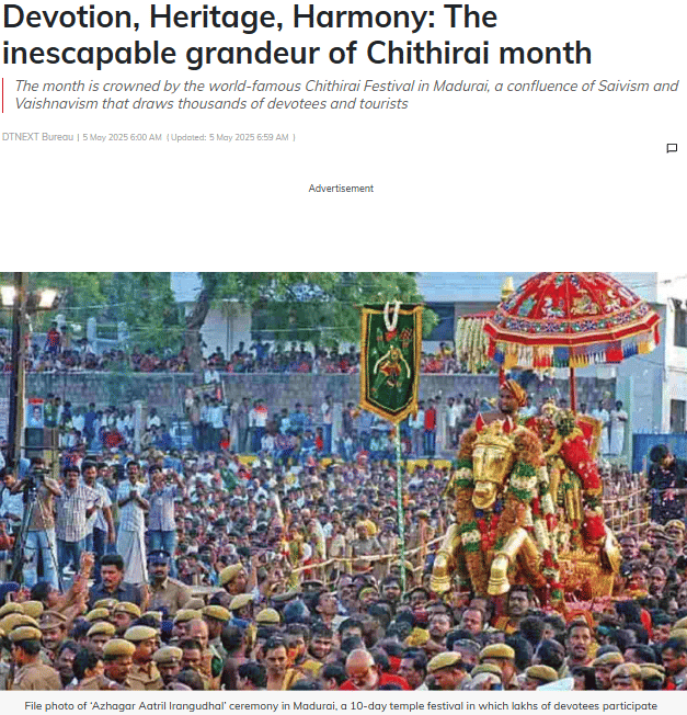 Chithirai Festival special: Tales of faith, tradition, and the artistes ...