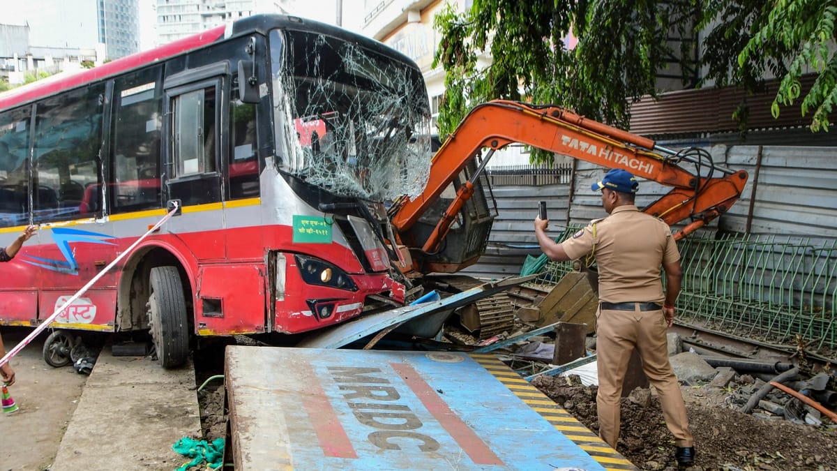 One killed, six injured as BEST electric bus crashes into multiple ...