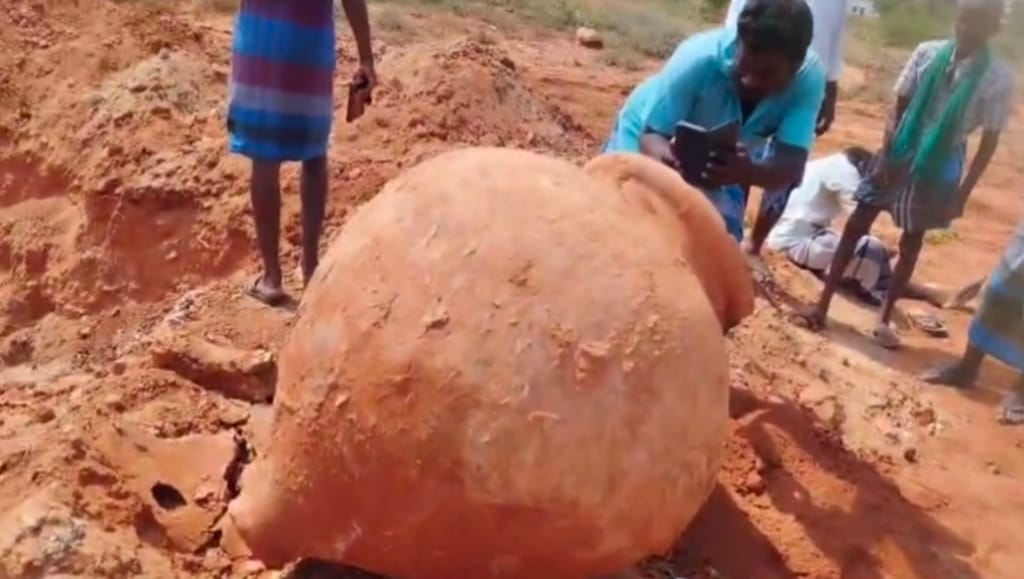 Ancient urn unearthed in Karur