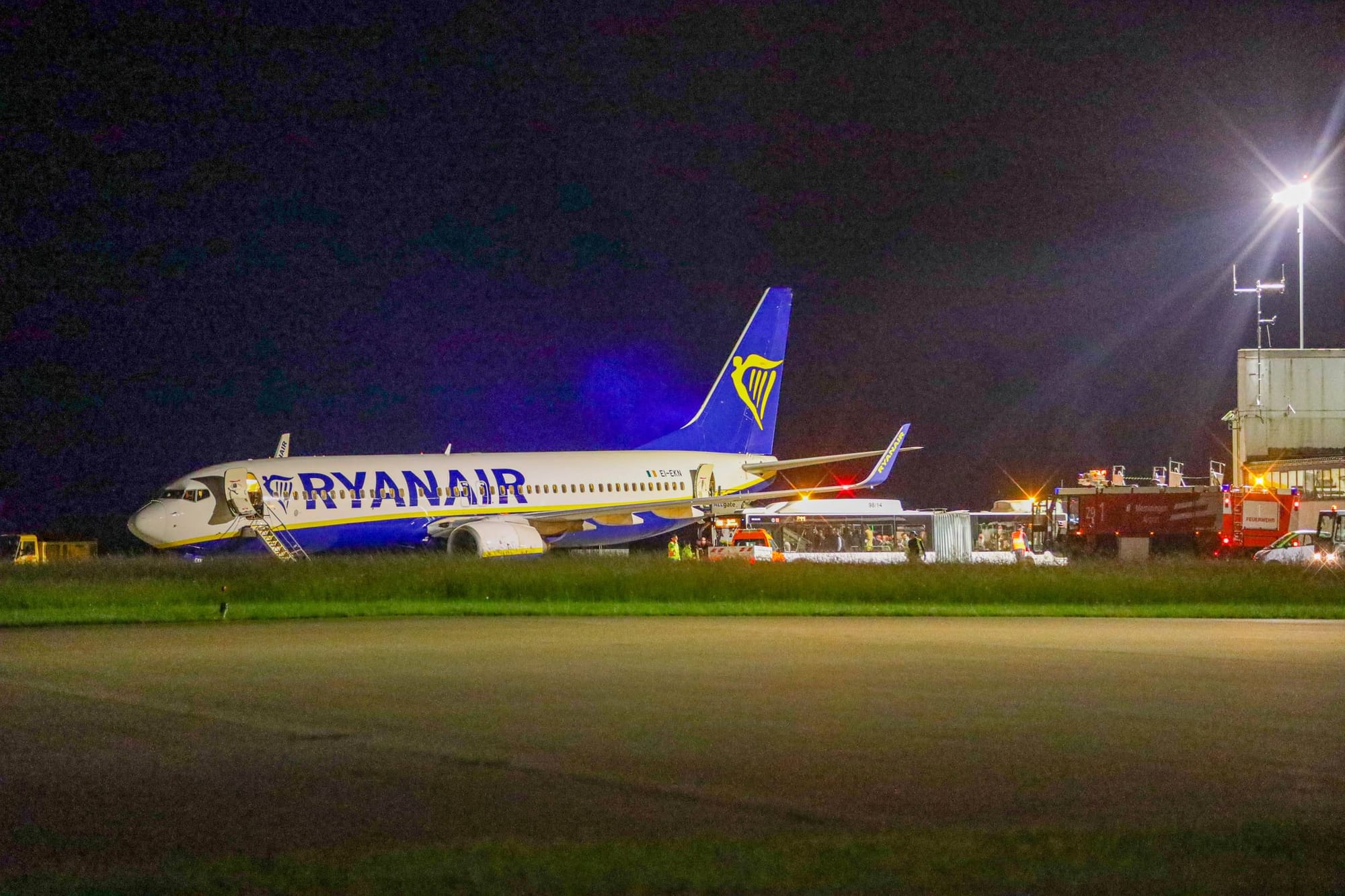 Ryanair flight makes emergency landing in Germany, injuring nine