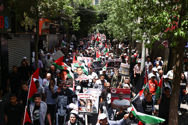 Palestinians across West Bank protest Gaza war