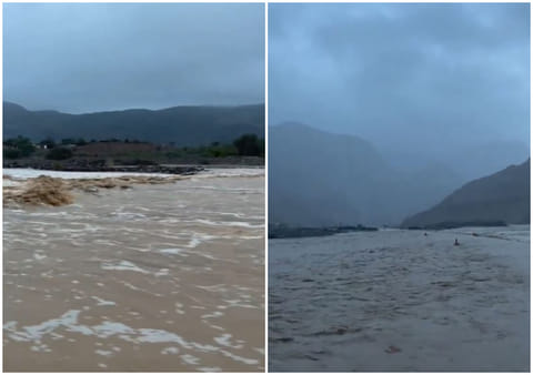 UAE Rainfall: Dramatic Wadi Floods Captured on Video Amid Heavy Downpour