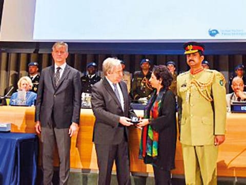 UN honours Pakistani peacekeeper posthumously