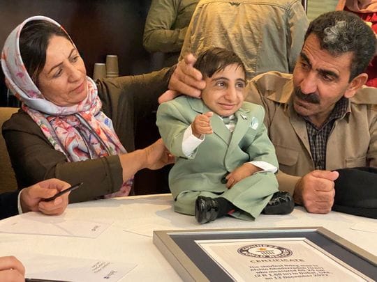 Dubai: Guinness declares 20-year-old Iranian as world's shortest man at ...