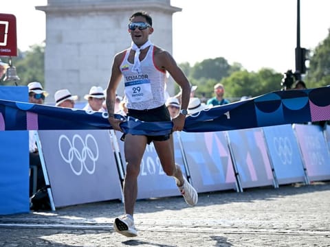 Ecuador’s Brian Pintado walks to first Paris Olympics athletics gold