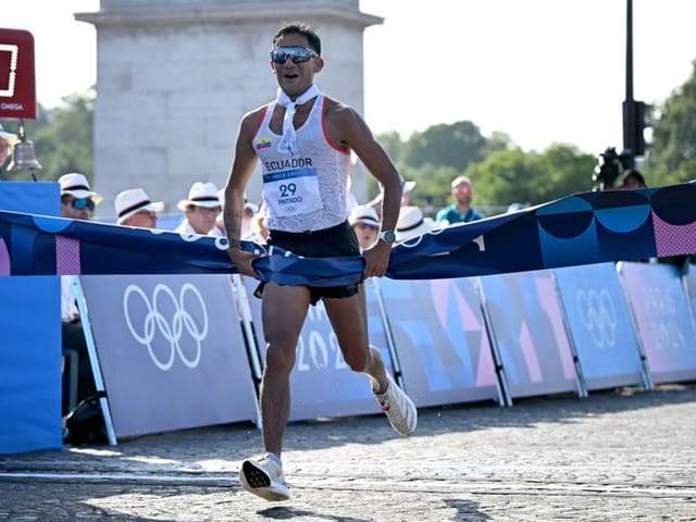 Ecuador’s Brian Pintado walks to first Paris Olympics athletics gold