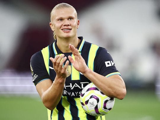Erling Haaland treble fires Man City, Arsenal pay price for Rice red card